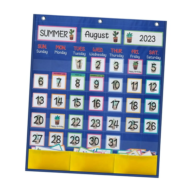 Calendar Pocket Chart Classroom Organized Chart with 89 Cards Kids ...