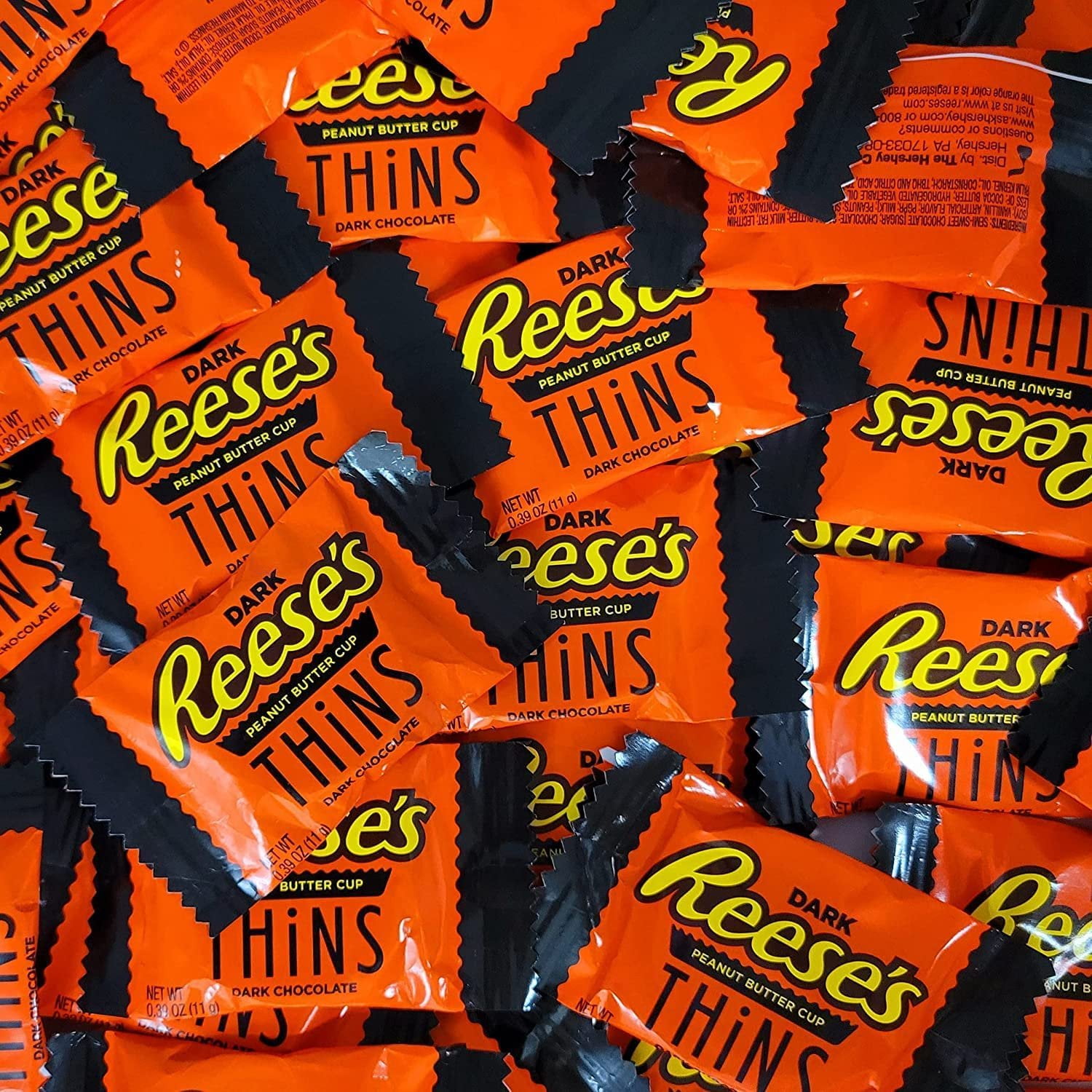 Reese's Peanut Butter Cups Thins Dark Chocolate Candy Deliciously ...