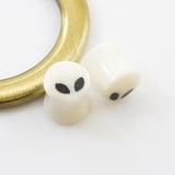 Pair of Ear Plugs made of Organic Horn Bone with Alien Design - Walmart.com