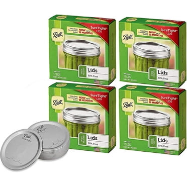 Ball Regular Mouth Canning Mason Jar Lids 48-Pack for Preserving Food ...