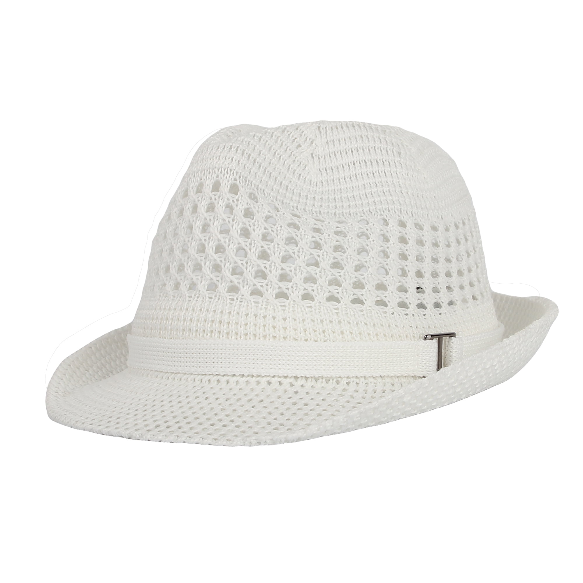 WITHMOONS Packable Mesh Cotton Fedora Panama Beach Hat Trilby DW61203 ...