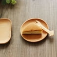 HEMOTON Square Beach Wooden Plate Dish Plate Japanese Style Drinkware ...