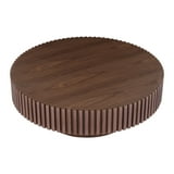 Muumblus 39.37" Large Walnut Coffee Table, Round Wood Modern Unique ...
