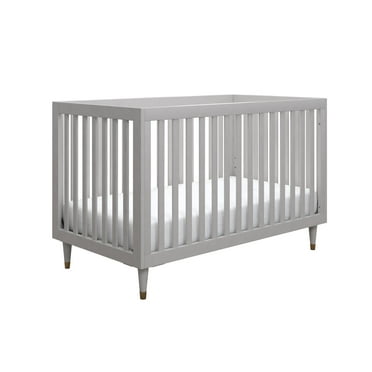 Delta Children Essex Convertible Mini Baby Crib with Mattress, Grey ...