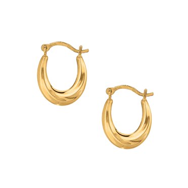 Primal Gold 10 Karat Yellow Gold Fancy Small Hoop Earrings - Walmart.com