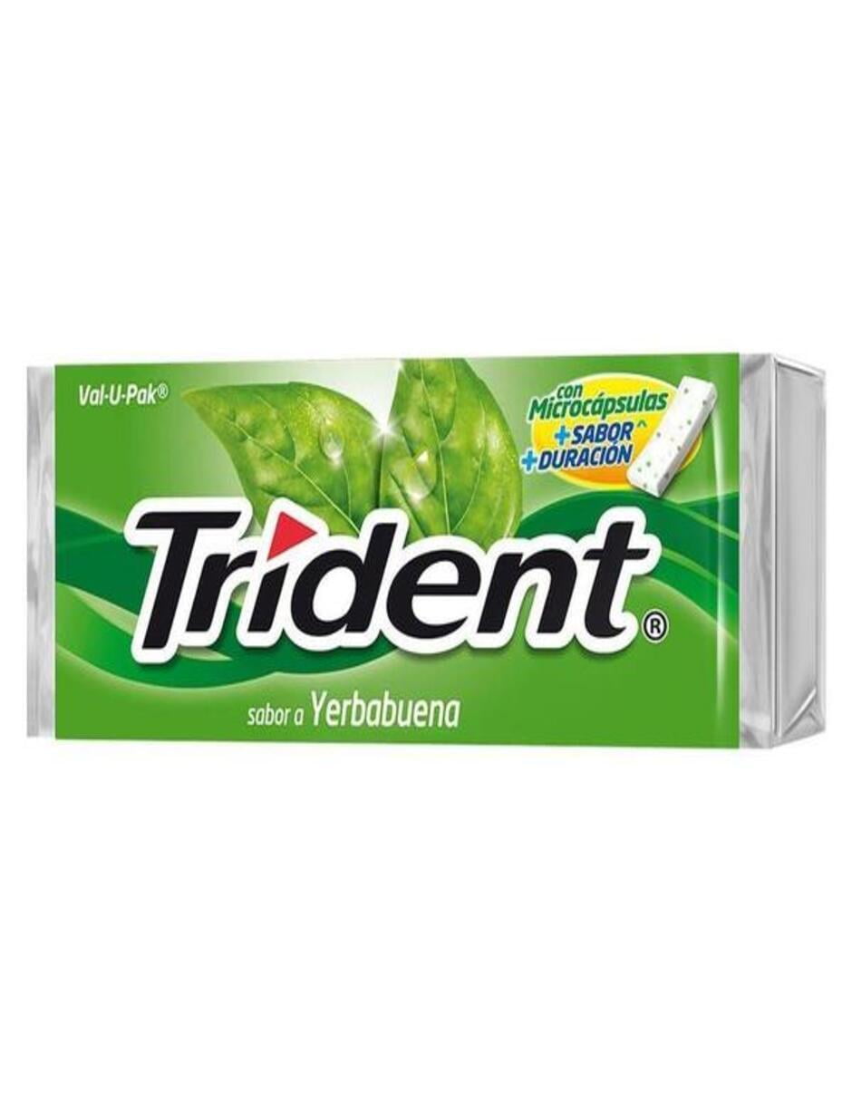 Pack de 12 Chicle Trident VP 18S Yerbabuena 12PZ Trident Caja con 18 ...