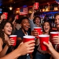 12oz Disposable Red Plastic Party Cups for BBQ Birthday Picnic ...