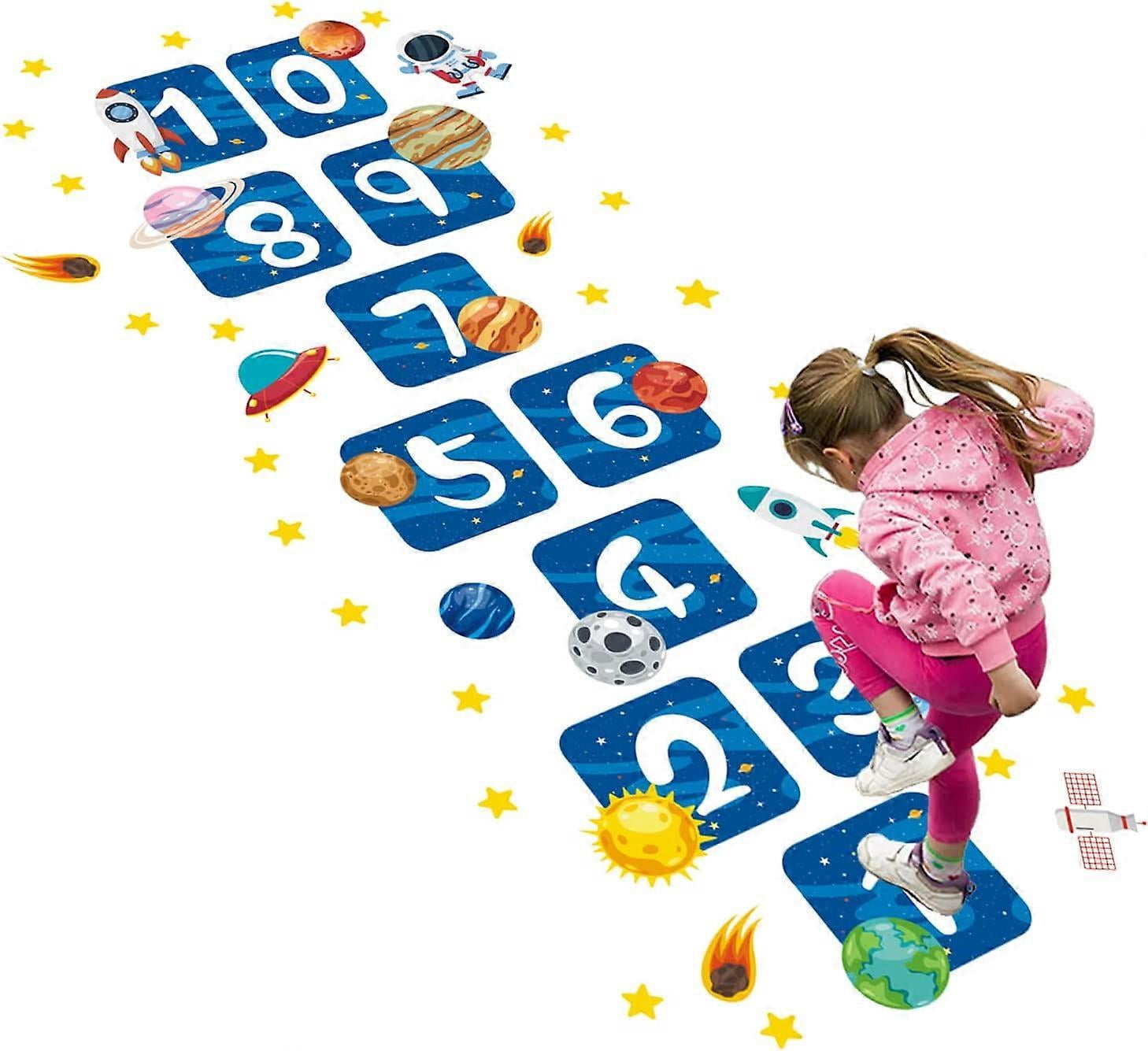 Funny Astronaut Number Hopscotch Decals,Outer Space Floor Stickers ...