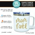 Mom Fuel Travel Coffee Mug Tumbler - Cute Stainless Steel Gift for Moms ...