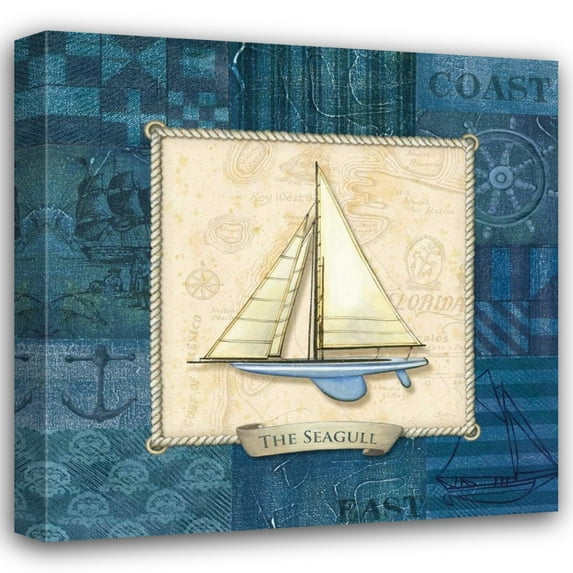 Charlene Audrey 36x36 Gallery Wrapped Canvas Wall Art Titled - Sailing ...