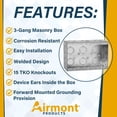 3-Gang Masonry Electrical Box, Metal Electrical Box, 2-1/2" Depth, 15 ...