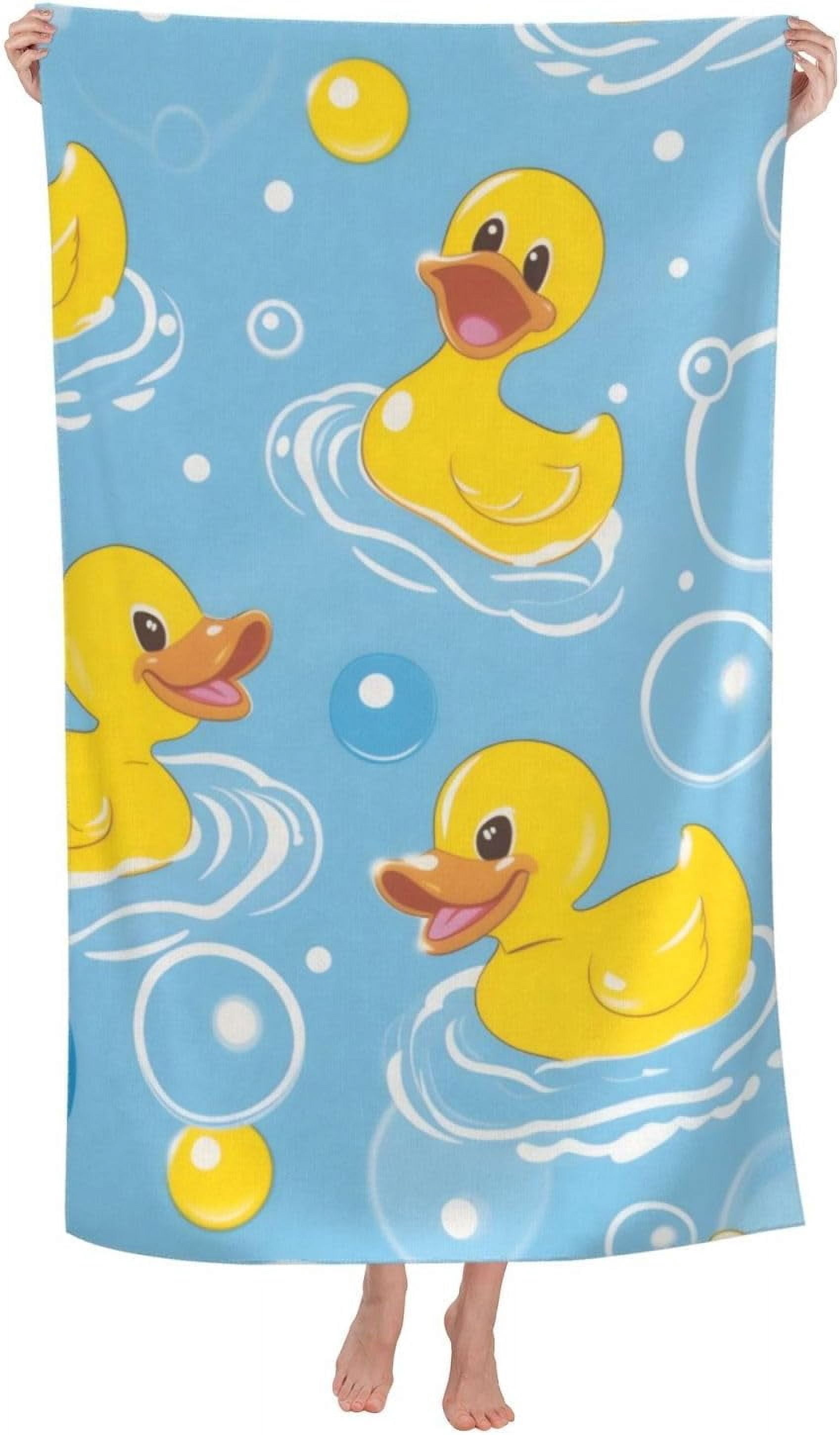 Rubber Duck Beach Towel Fun Water Theme Sand-Free Microfiber Bath Towel ...
