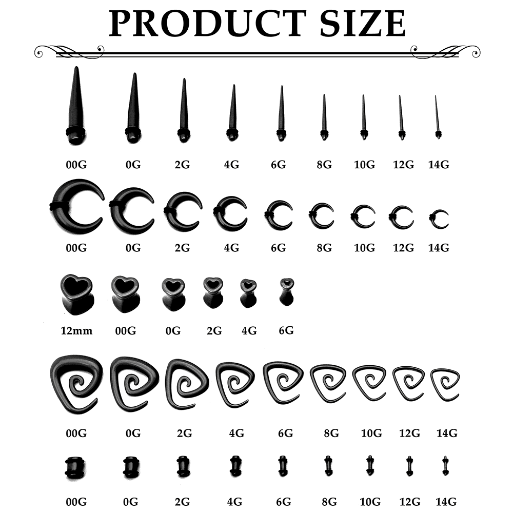 Ear Gauges Size Chart