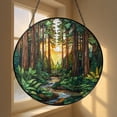 Redwood Forest Scene Stained Glass Style Window Hanging Suncatcher ...