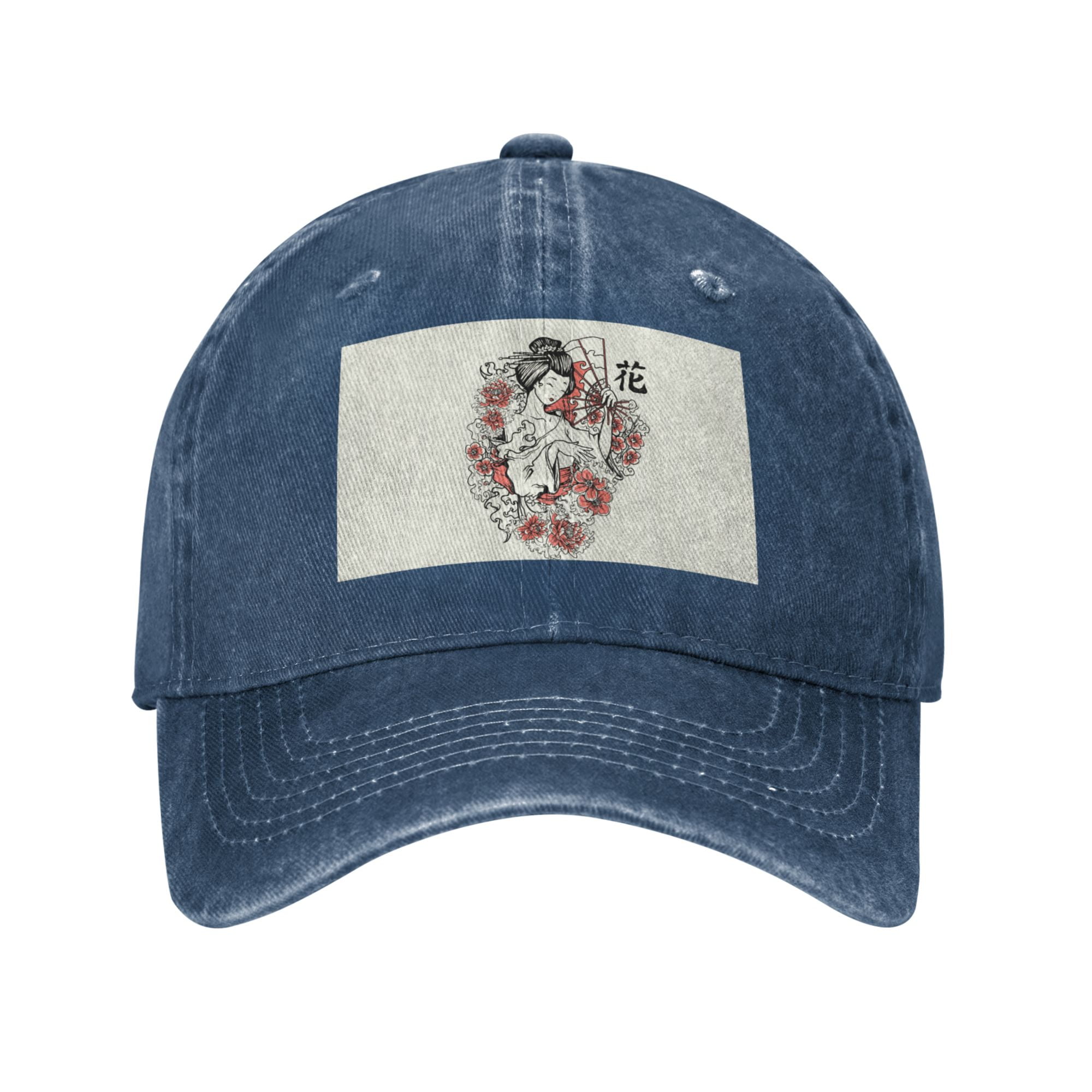 DouZhe Adjustable Washed Cotton Baseball Cap - Japan Kimono Geisha Girl ...