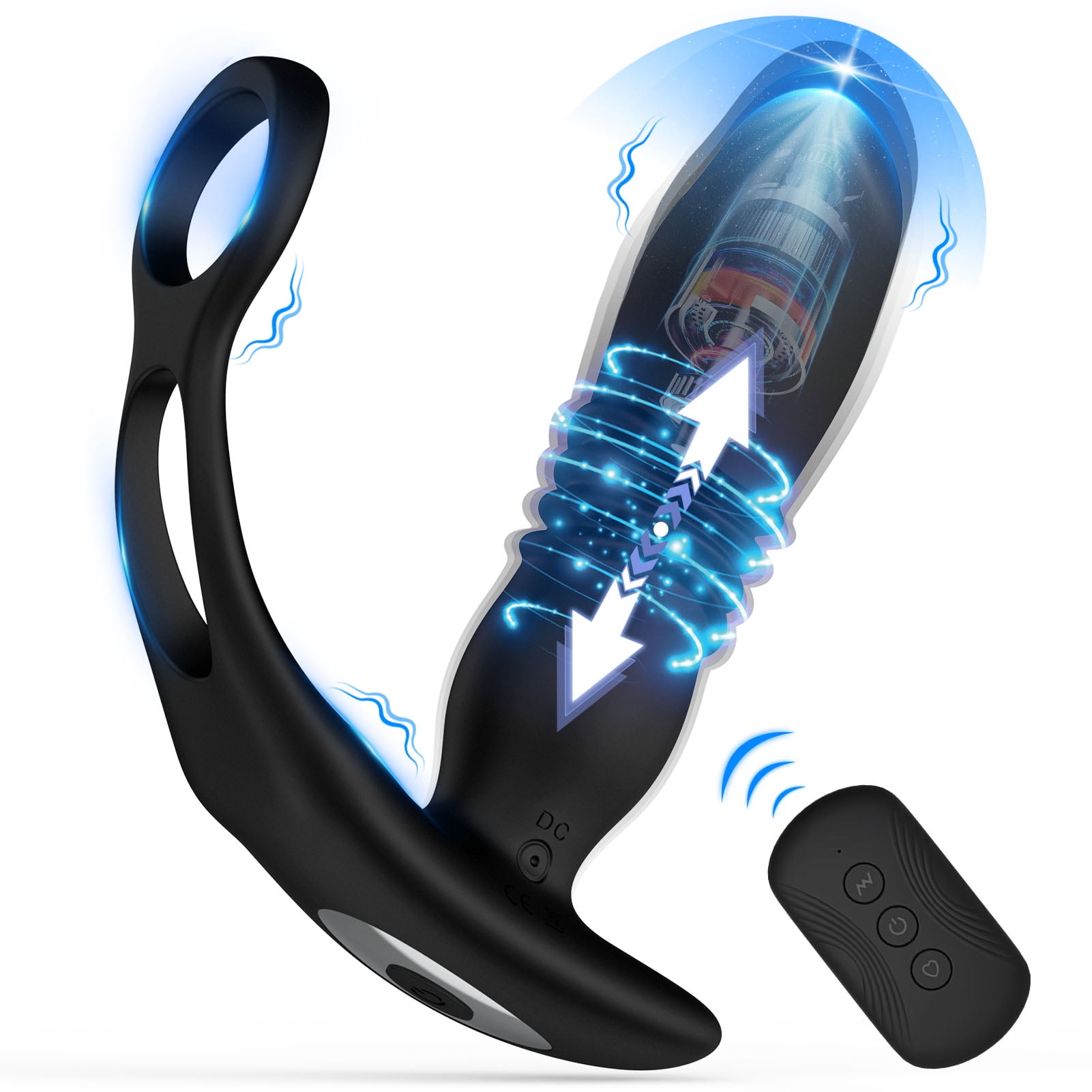 Fidech Anal Toys For Men Remote Control Thrusting Anal Vibrator