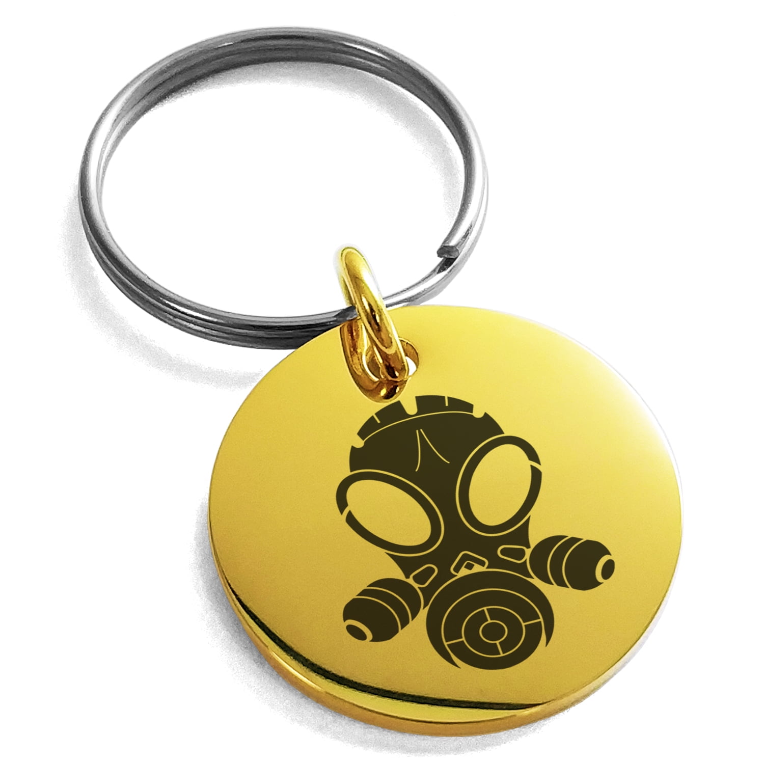Stainless Steel Biohazard Gas Mask Engraved Small Medallion Circle ...