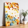 Blue Green Canvas Wall Art for Living Room, Orange Pumpkin Autumn ...