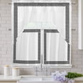 3 Pieces Swag Kitchen Curtains Set, Black Geometric Valance Swag ...