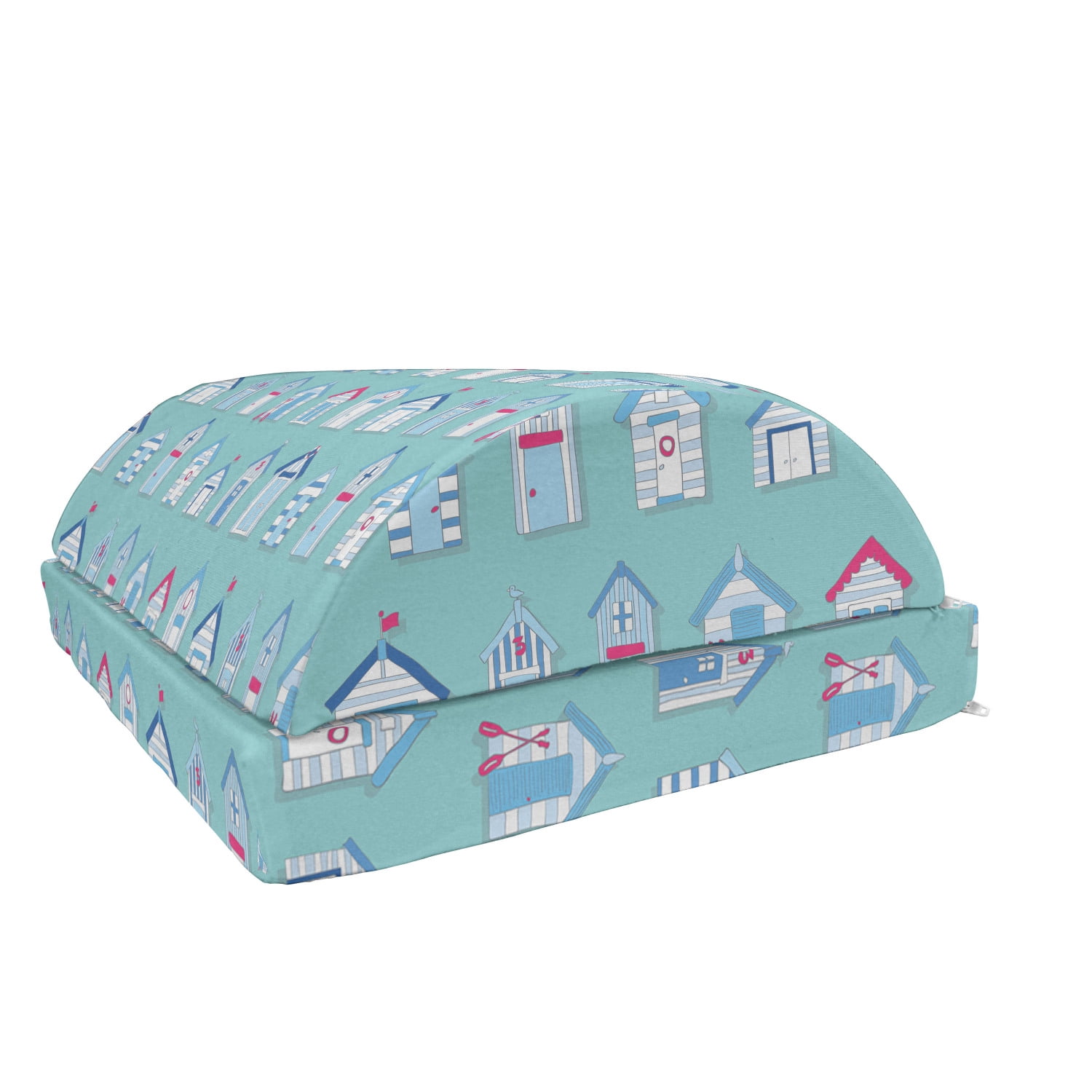 Beach Foot Rest, Sea Ocean Related Little Hand Drawn Huts Cabins on ...