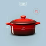 Kook Ceramic Mini Cocotte Set, 12 Oz, Set of 4, Crimson Ombre - Walmart.com