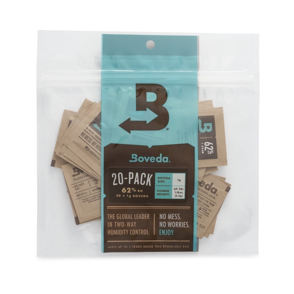 Boveda 62% RH 2-Way Humidity Control | Size 1 Protects Up to 1/8 Oz | 20-Count - Walmart.com ...