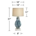 Possini Euro Design Teresa Modern Table Lamp with Square White Marble ...