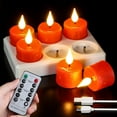 RGHJAR-Rechargeable Flameless Tea Lights with Charging Base and USB ...
