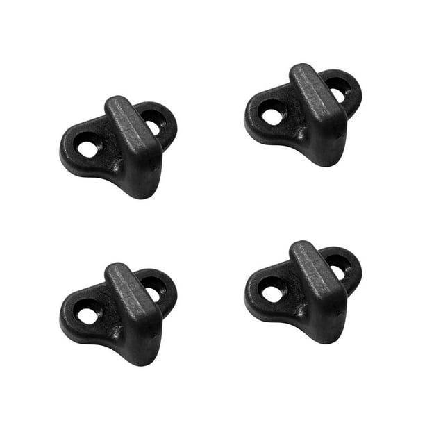 4 Piece Black Nylon Lashing Hooks / J-Hooks Kayak Cord - Includes 8 ...
