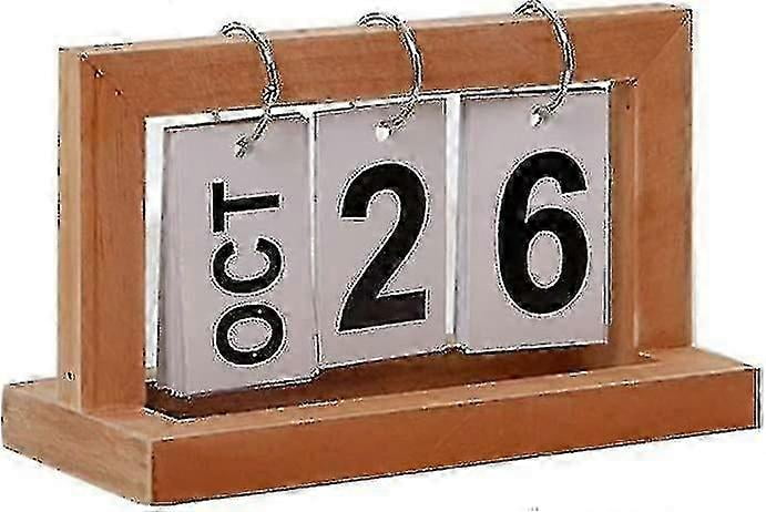 Wooden Flip Calendar Nordic Style Desktop Decor Perpetual Calendar ...