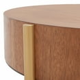 "SAFAVIEH Diangela Gold Accented Natural Round Wood Coffee Table (34""W ...
