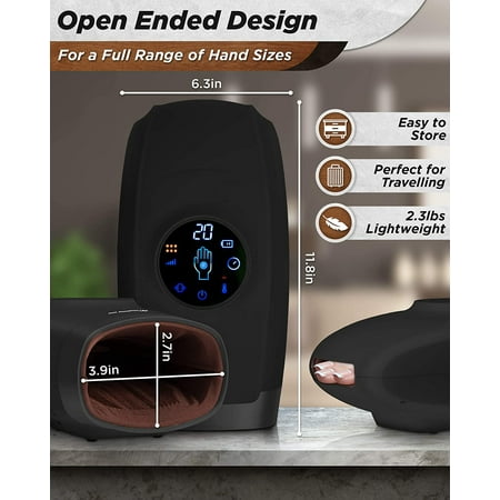 LX7 Touchscreen Electric Hand Massager with Compression, 4 Levels ...