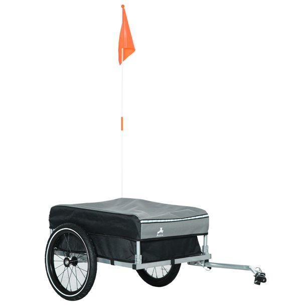 Aosom Bike Cargo Trailer, Foldable Bicycle Trailer, Luggage Wagon with ...