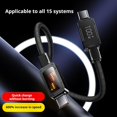 Nylon Braided Data Cable with LED Indicator, 100W Fast Charging, 1.2m ...