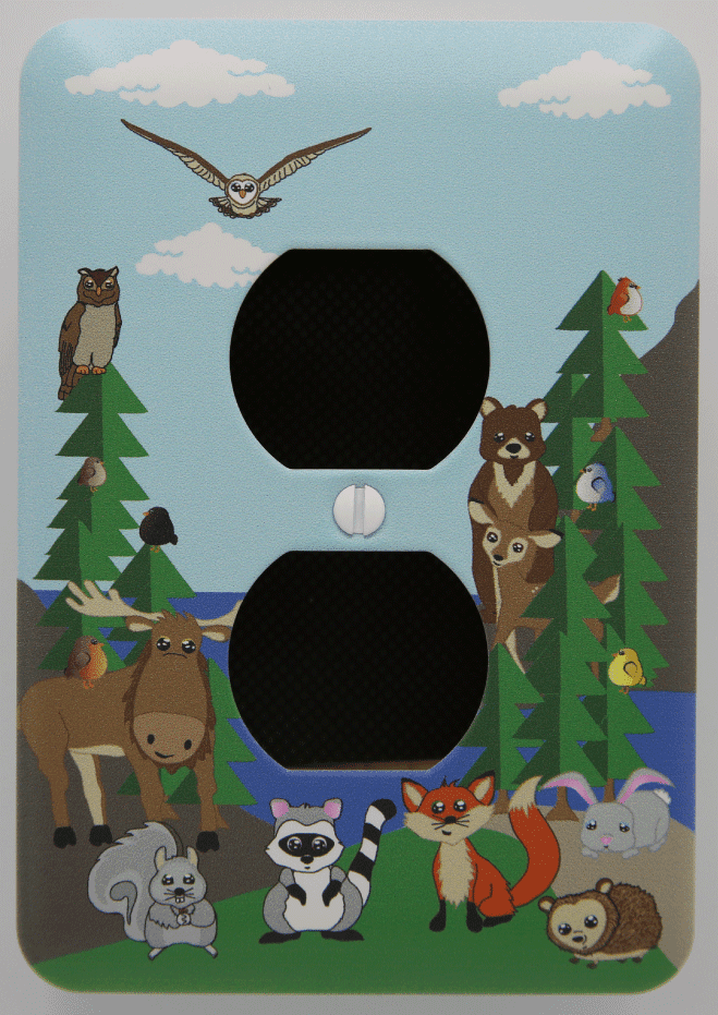 Woodland Forest Animal Switch Plate Outlet Covers , Children's Nursery ...