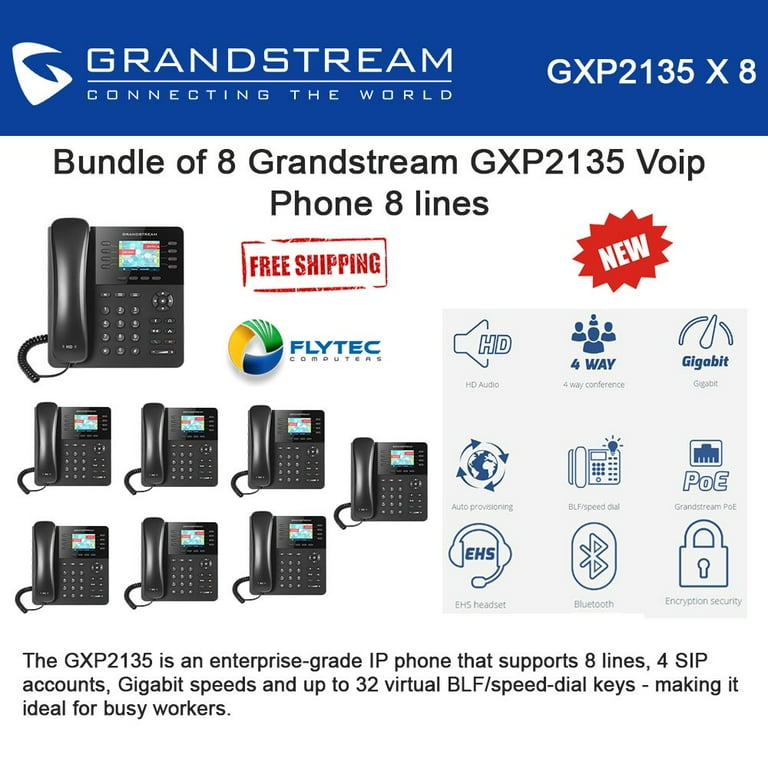 HD Audio Phone Grandstream GXP2135 VoIP Phone 2-PACK - 8 Line ...