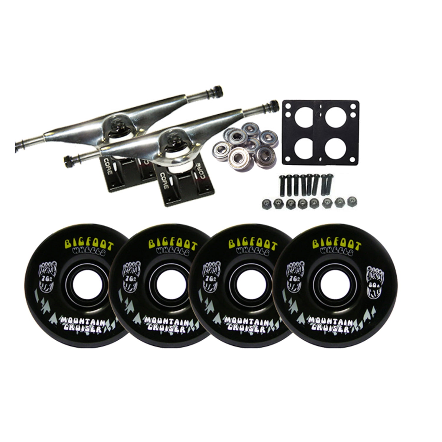 LONGBOARD Skateboard CORE TRUCKS BIGFOOT BLACK WHEELS - Walmart.com