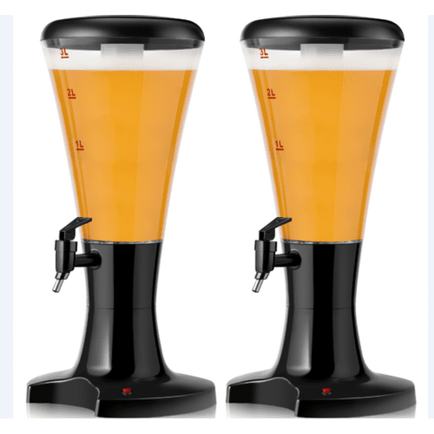 Costway Set of 2 Cold Draft Beer Tower Dispenser 3L Plastic w/LED ...