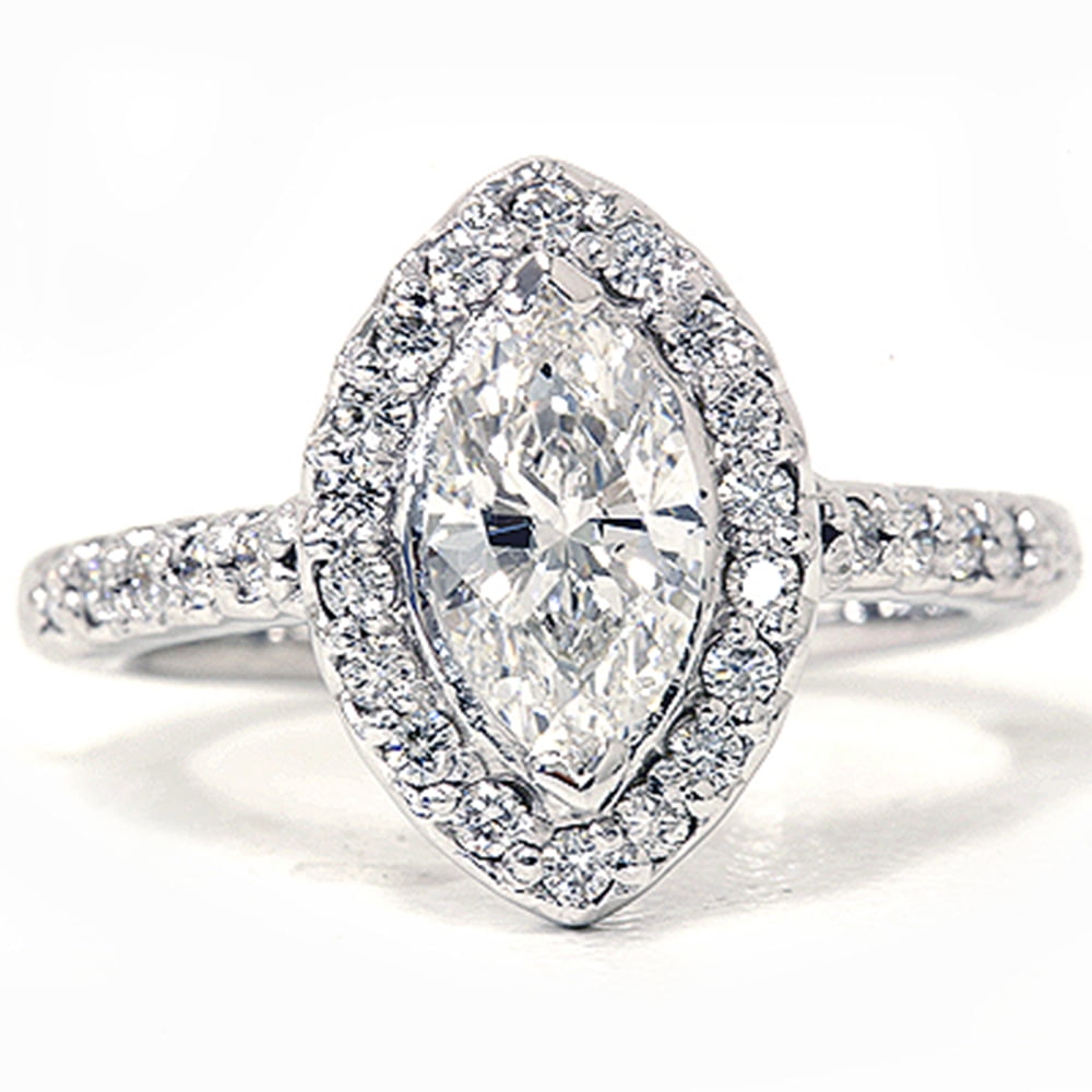Click here for Pompeii3 1 3/8ct Marquise Diamond Halo Engagement... prices