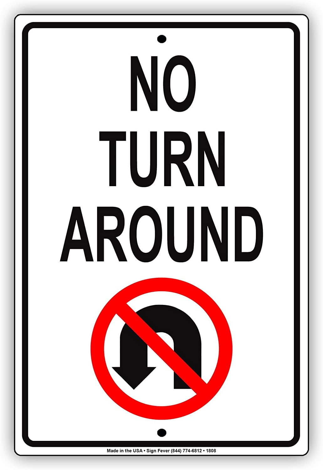 No Turn Around U-Turn With Graphic Traffic Street Restriction Alert ...