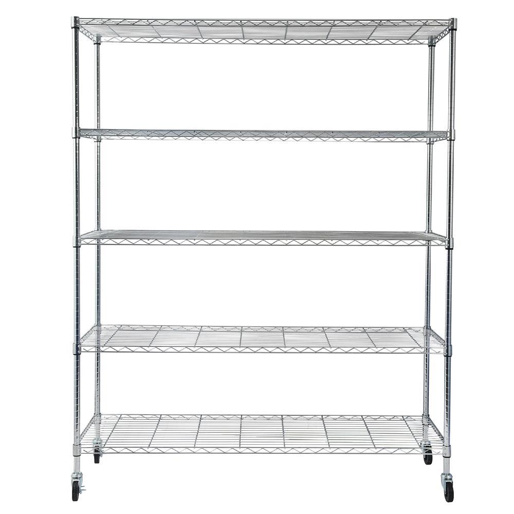 GoDecor 5-Tier Steel Adjustable Metal Storage Rack,Heavy Duty Storage ...