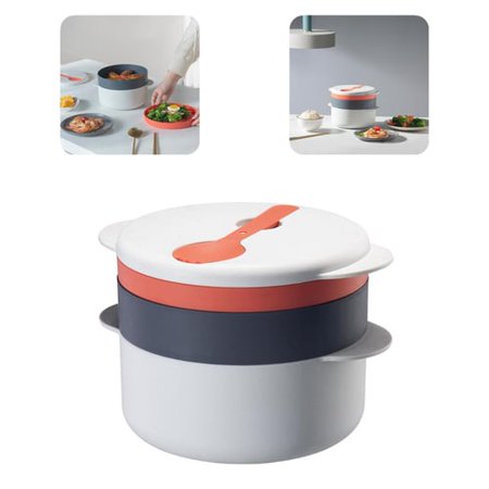 Microwave Steamer with Spoon Steamed Food Plastic Steaming Plate Cage ...