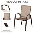 Gymax Set of 2 Patio Chairs Dining Chairs w/ Steel Frame Yard Outdoor ...