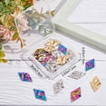 30Pcs 3 Colors 304 Stainless Steel Pendant Textured Charms Rhombus ...