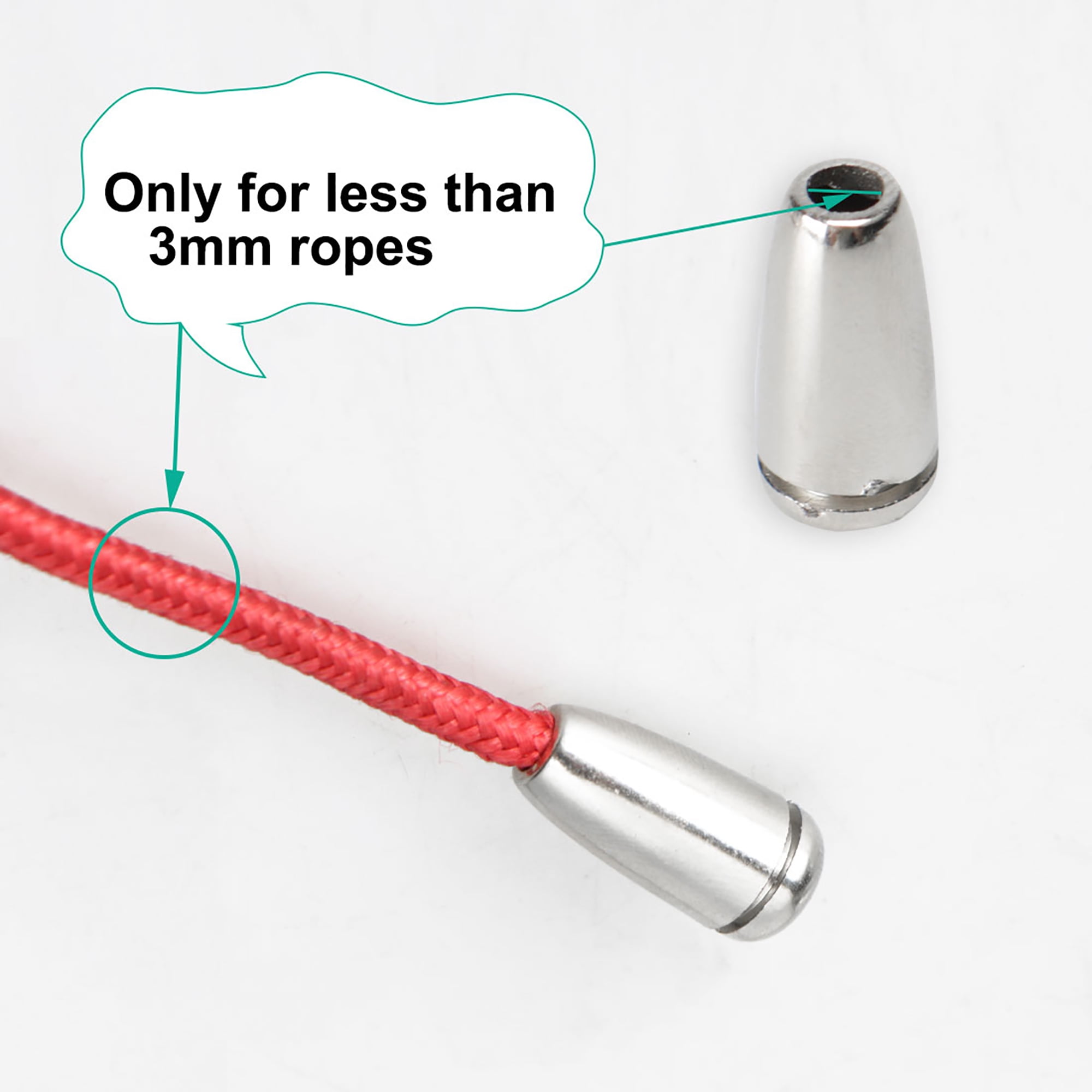 6pcs Bell Shape End Stopper Buckle Plastic Cord Lock Rope Lanyard Ends ...