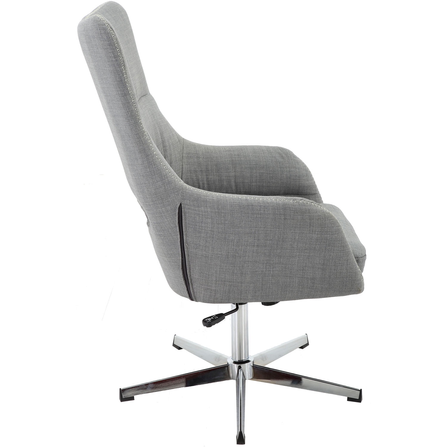 Hanover Carlton Wingback Stationary Office Chair in Gray with Adjustable Gas Lift Seating and Chrome base Walmart