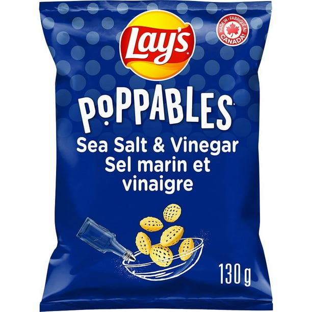 Lay’s Poppables Sea Salt & Vinegar flavoured potato snacks, 130g ...