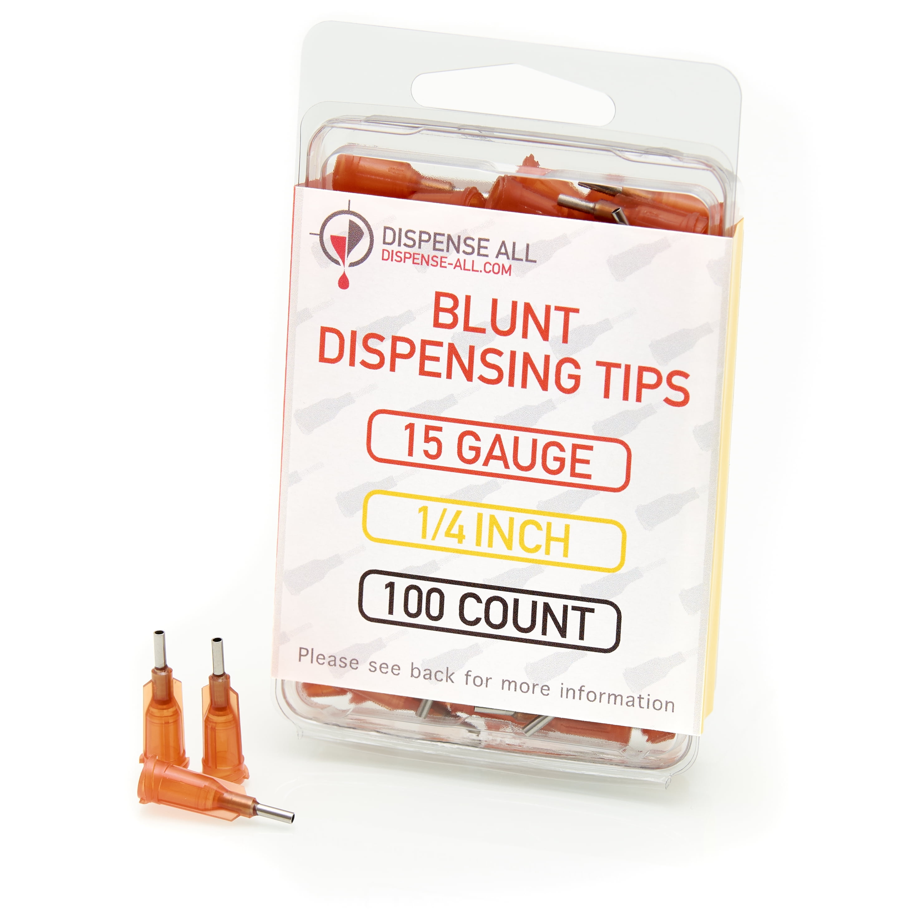 Dispense All - 15 Gauge 1/4 Inch Blunt Tipped Dispensing Needle, Luer ...