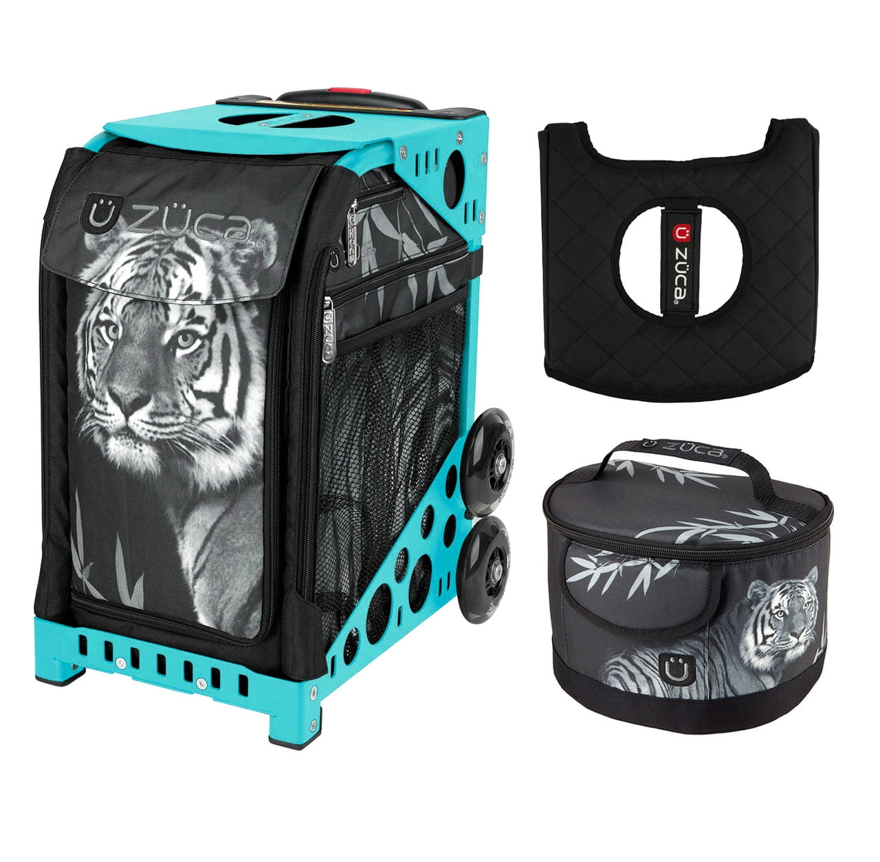 Zuca 18" Sport Bag - Tiger with Lunchbox and Seat Cover (Turquoise ...