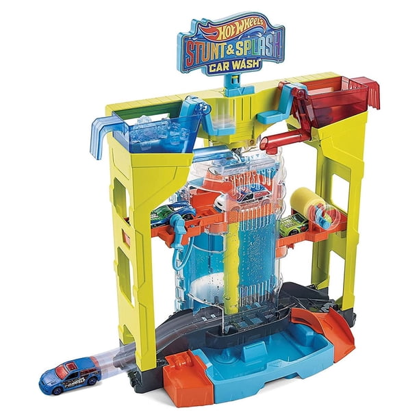 Hot Wheels City Stunt & Splash Car Wash Playset with Color Changing Car ...